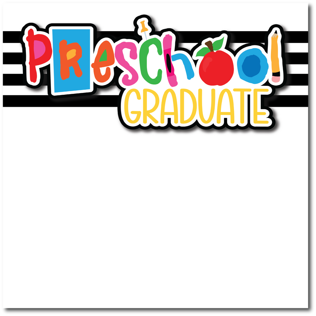 Preschool Graduate - Printed Premade Scrapbook Page 12x12 Layout ...