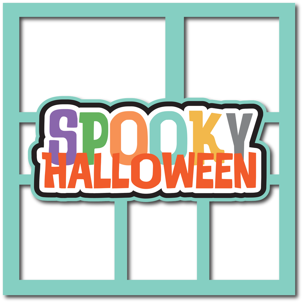 Spooky Halloween - 5 Frames - Scrapbook Page Layered Overlay Kit ...
