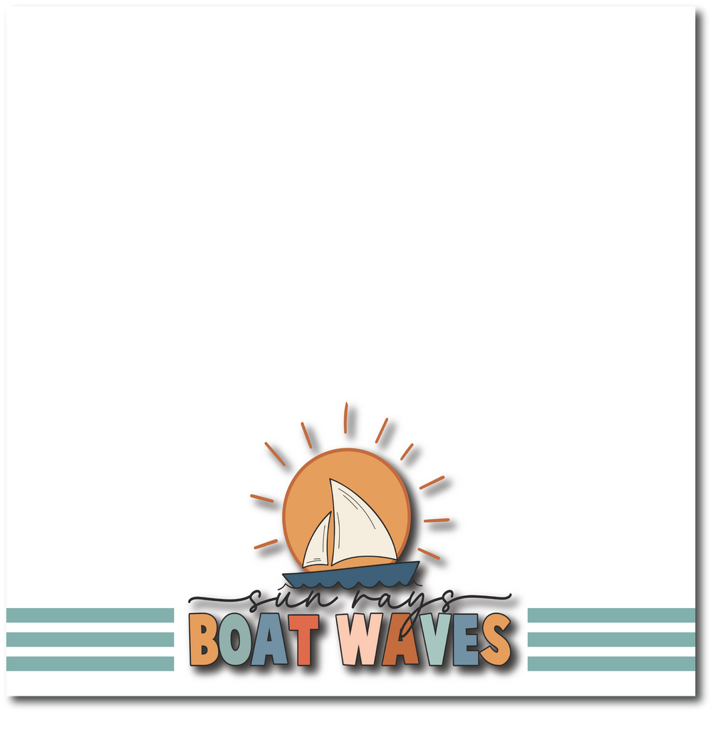 Sun Rays & Boat Waves - Printed Premade Scrapbook Page 12x12 Layout ...