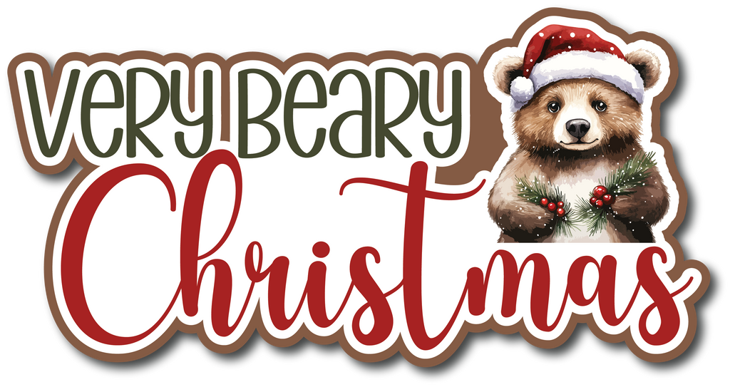 Very Beary Christmas - Scrapbook Page Title Die Cut – Autumn's Crafty ...
