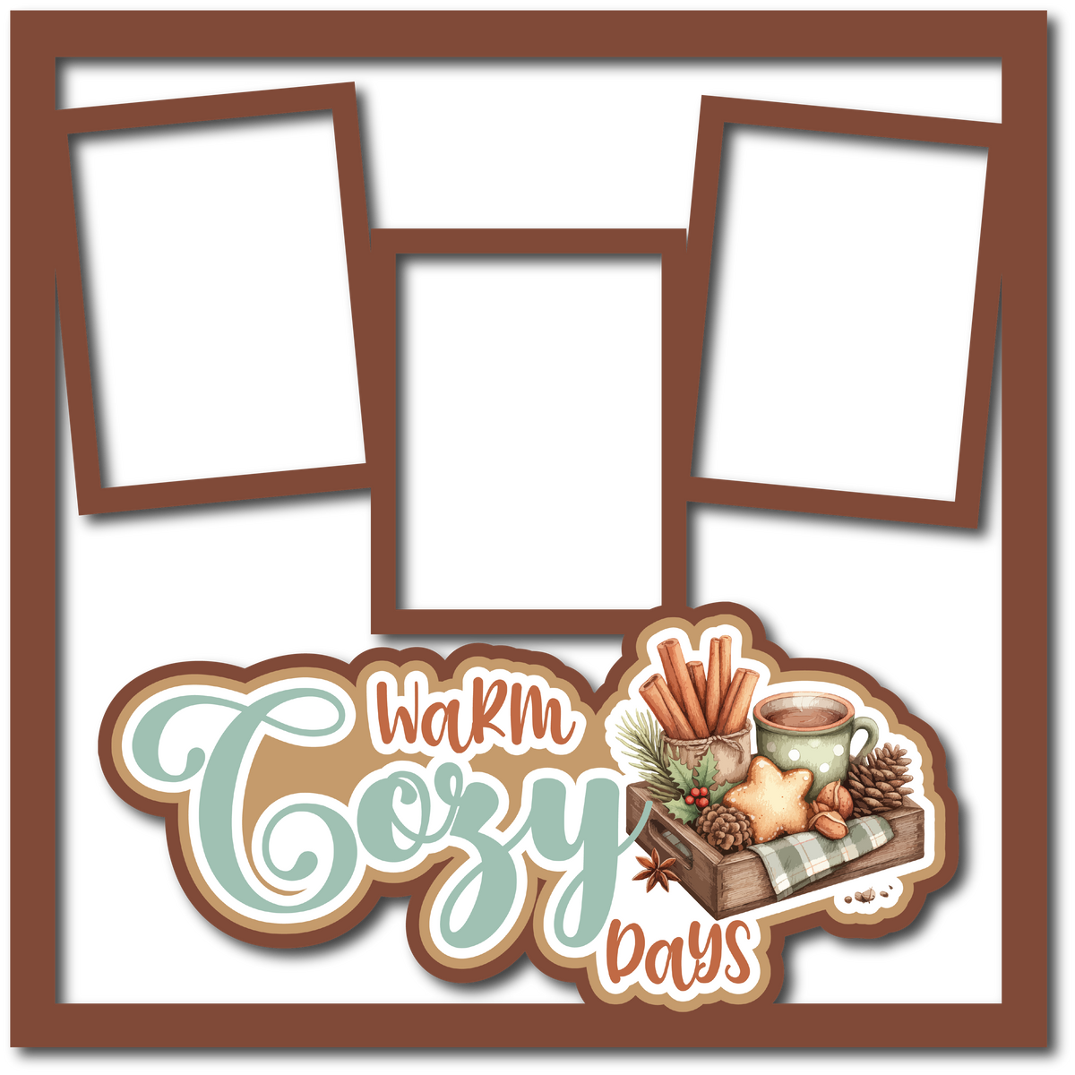 View From the Plane - 6 Square Frames - Scrapbook Page Layered Overlay ...