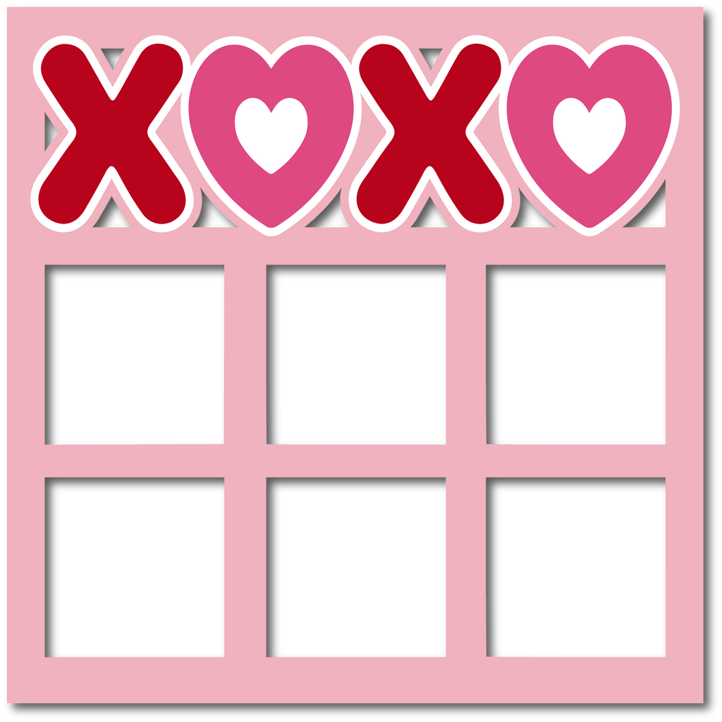 XOXO - 6 Square Frames - Layered Overlay - Digital Cut File - SVG - IN ...