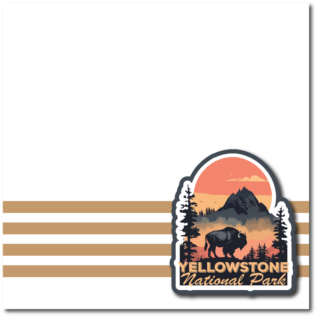 Yellowstone National Park - Printed Premade Scrapbook Page 12x12 Layou ...