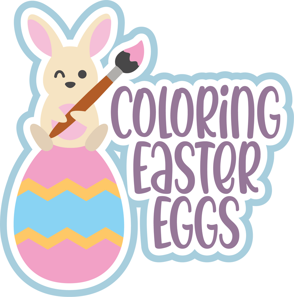 Coloring Easter Eggs - Scrapbook Page Title Sticker – Autumn's Crafty ...