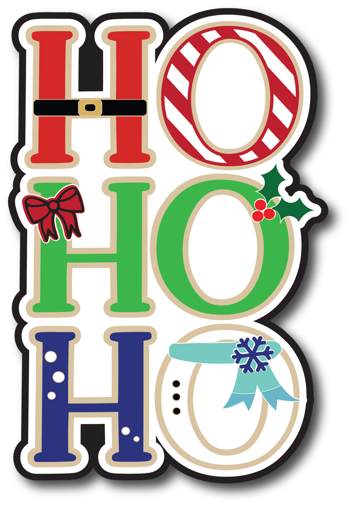 Ho Ho Ho - Christmas - Scrapbook Page Title Sticker – Autumn's Crafty ...